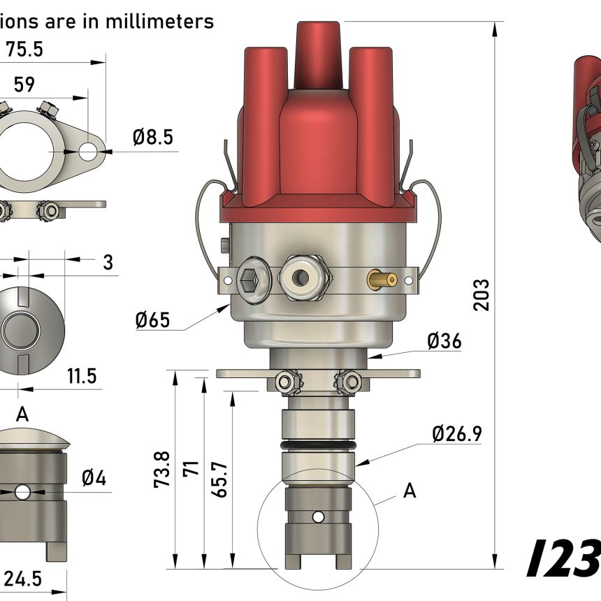 Citroën-2CV EVO pre-programmed electronic ignition distributor